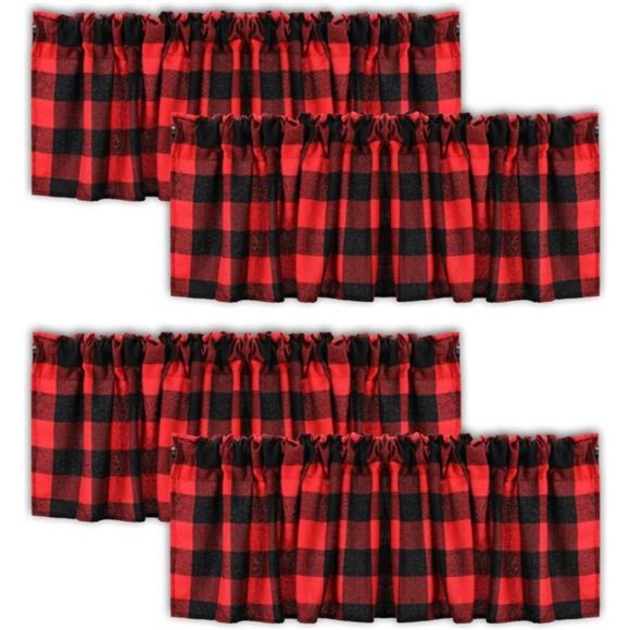 Accents | Buffalo Plaid Curtains Buffalo Window Valances Farmhouse ...